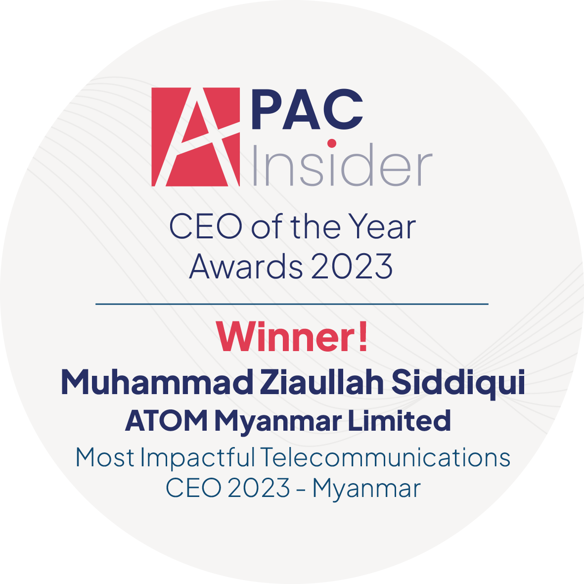 ATOM CEO, Muhammad Ziaullah Siddiqui, Wins APAC Insider 2023 CEO of the ...